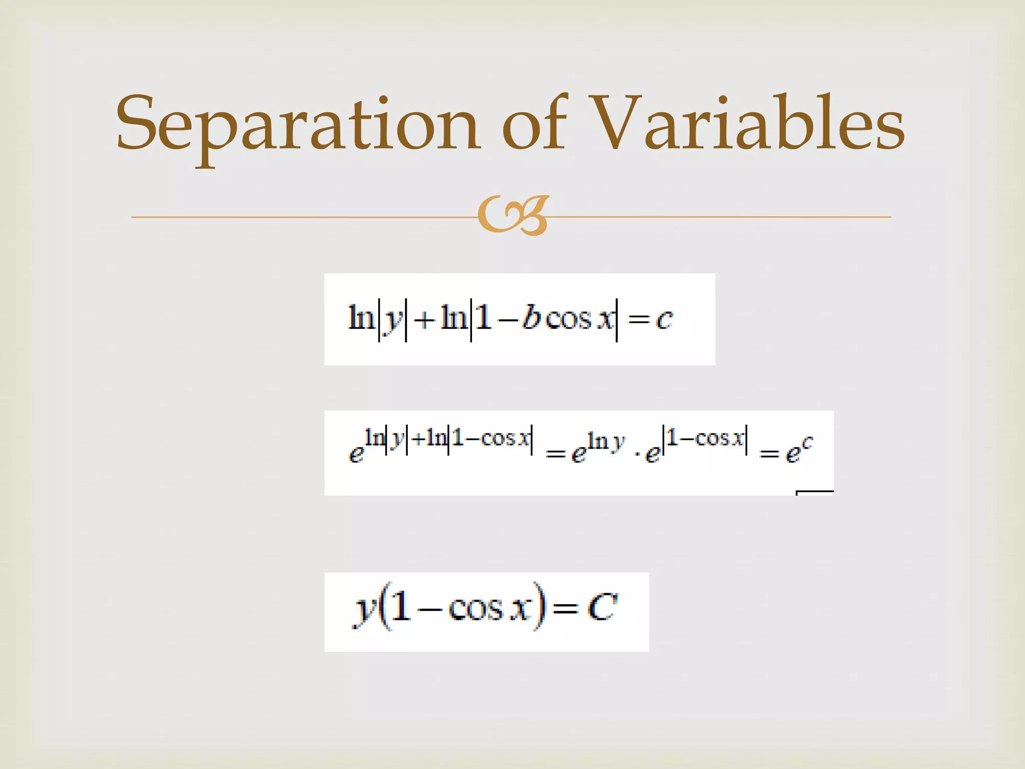 Separation of variables | PPTX | Science