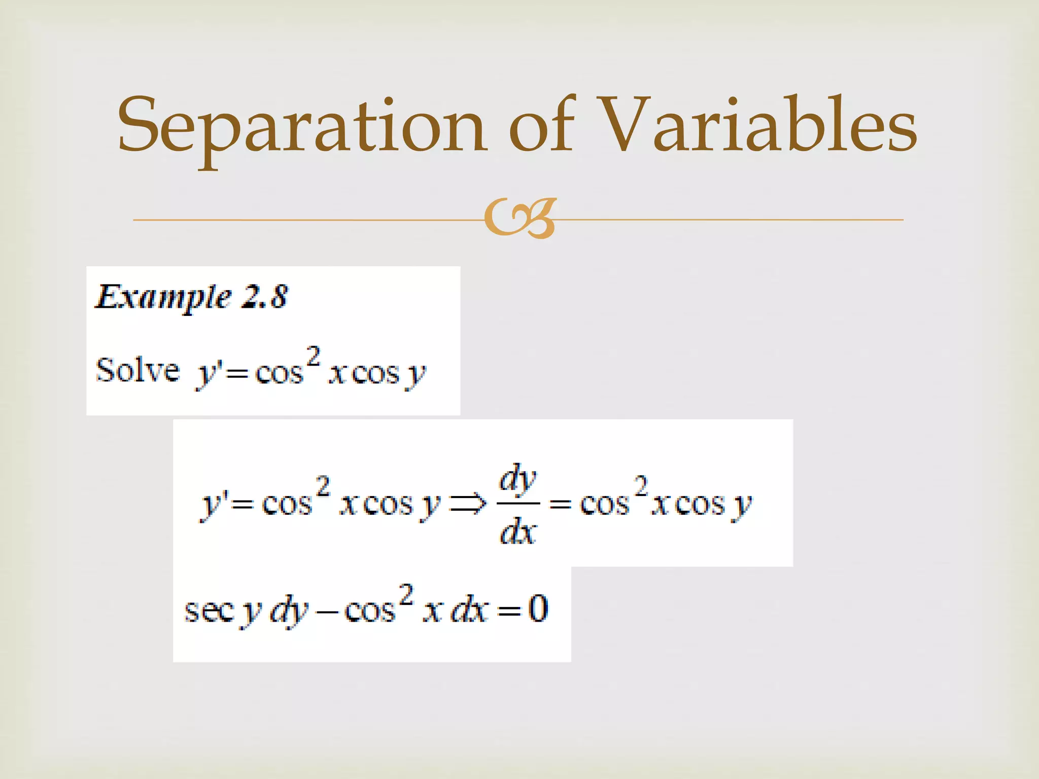 Separation of variables | PPTX | Science