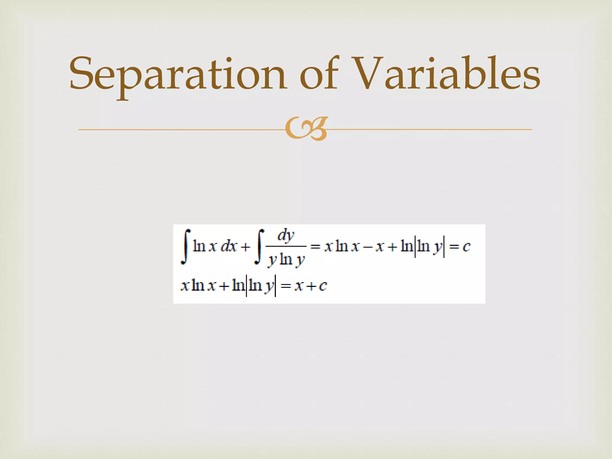 Separation of variables | PPTX