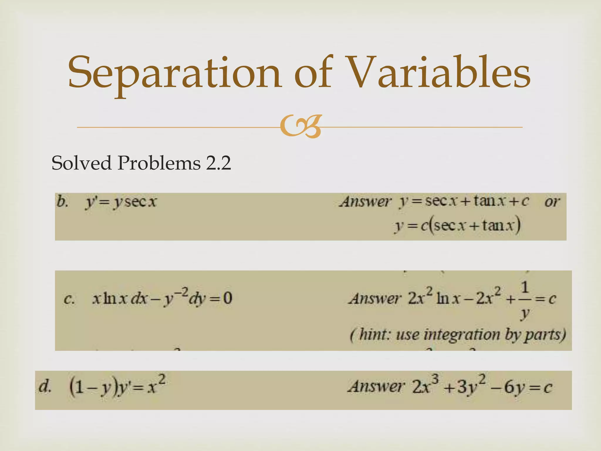 Separation of variables | PPTX | Science
