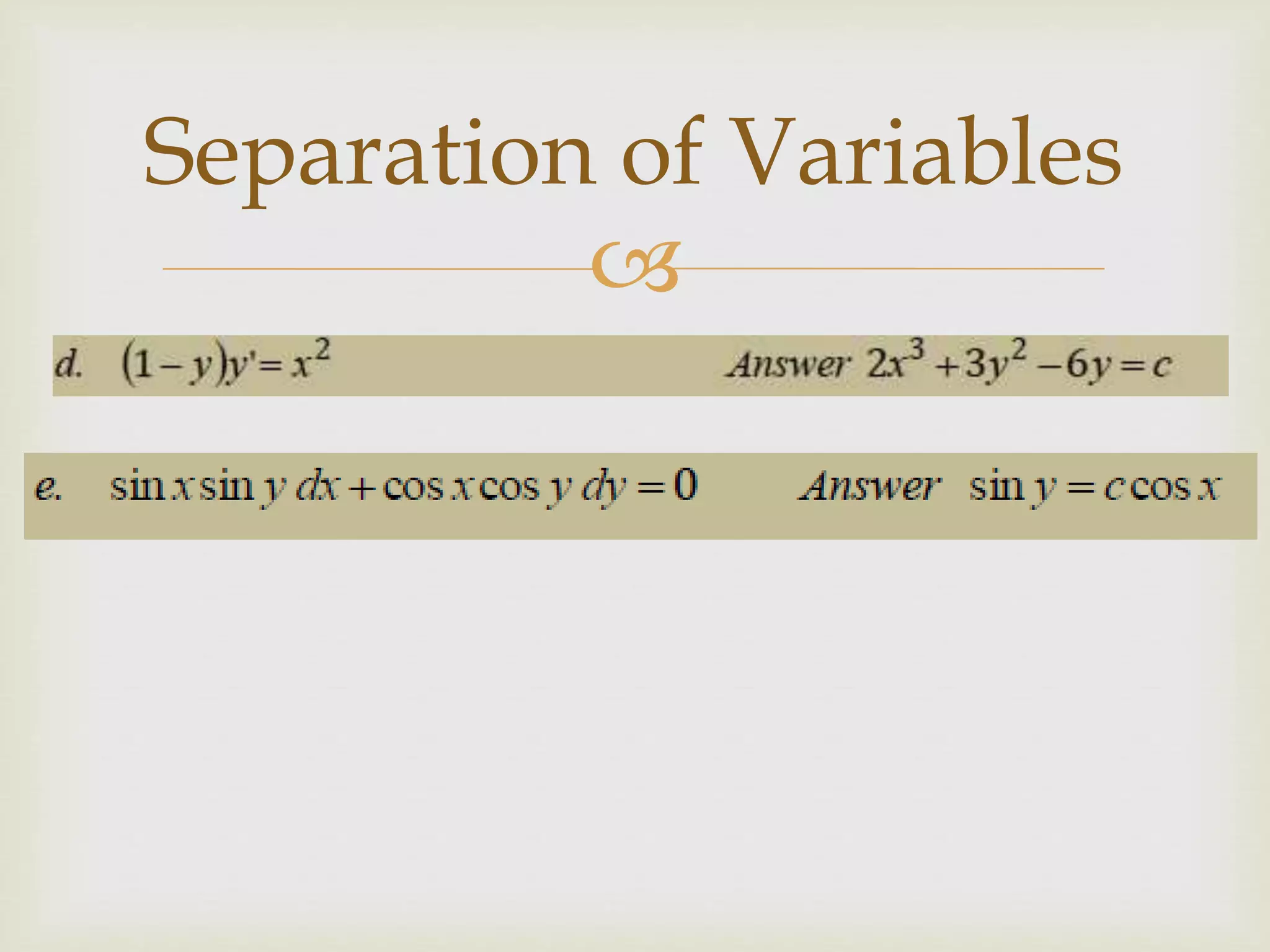 Separation of variables | PPTX
