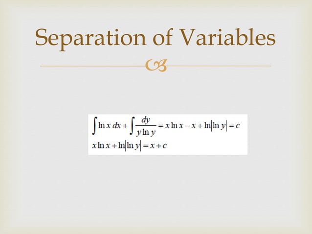 Separation of variables | PPTX | Science