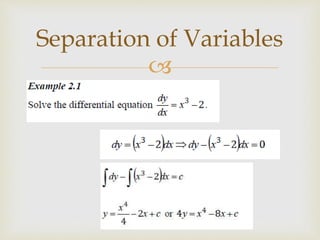 Separation of variables | PPTX