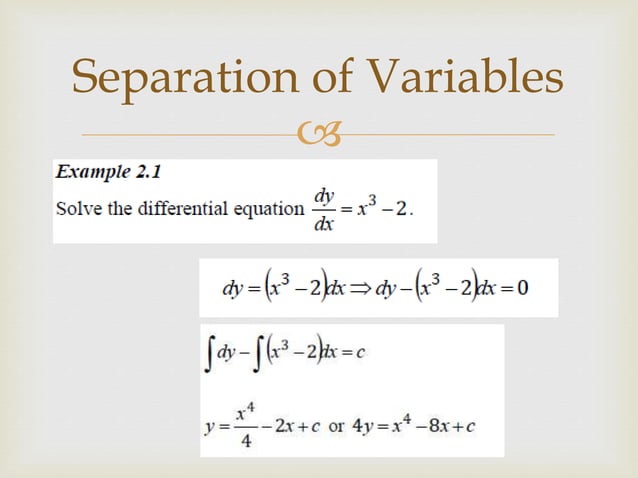 Separation of variables | PPT