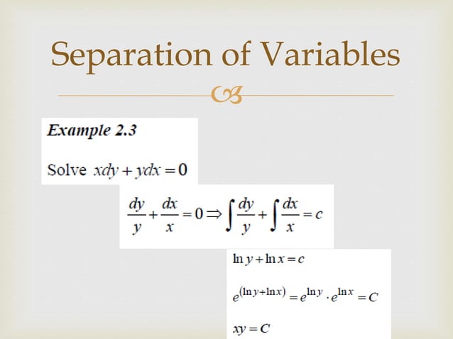 Separation of variables | PPTX | Science