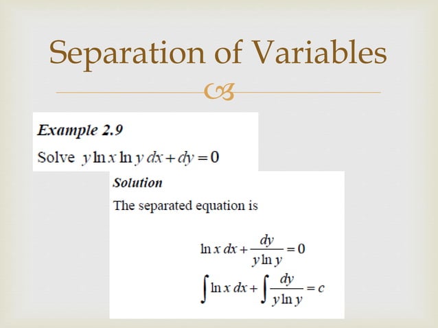 Separation of variables