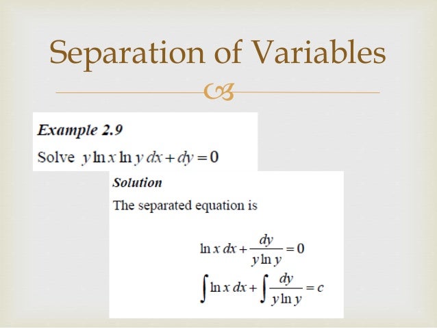Separation Of Variables