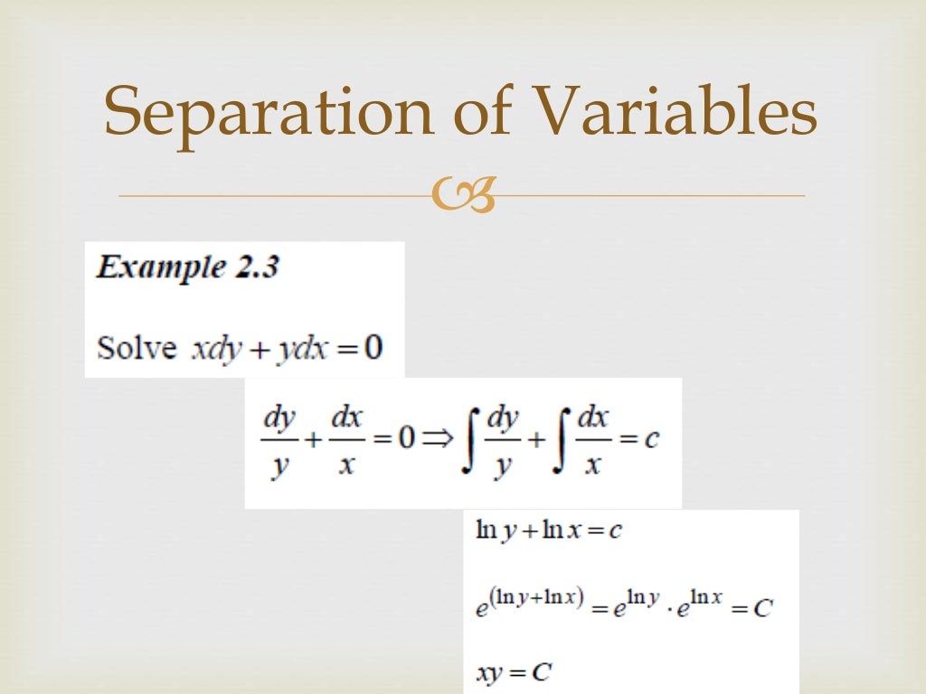 Separation Of Variables