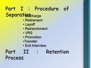 Separation & retention | PPTX
