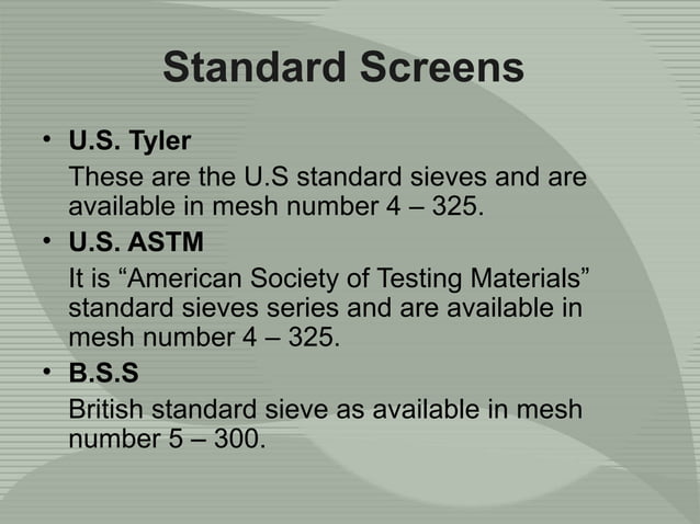 Separation, screening | PPT