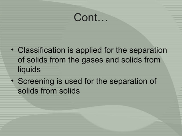 Separation, screening | PPT