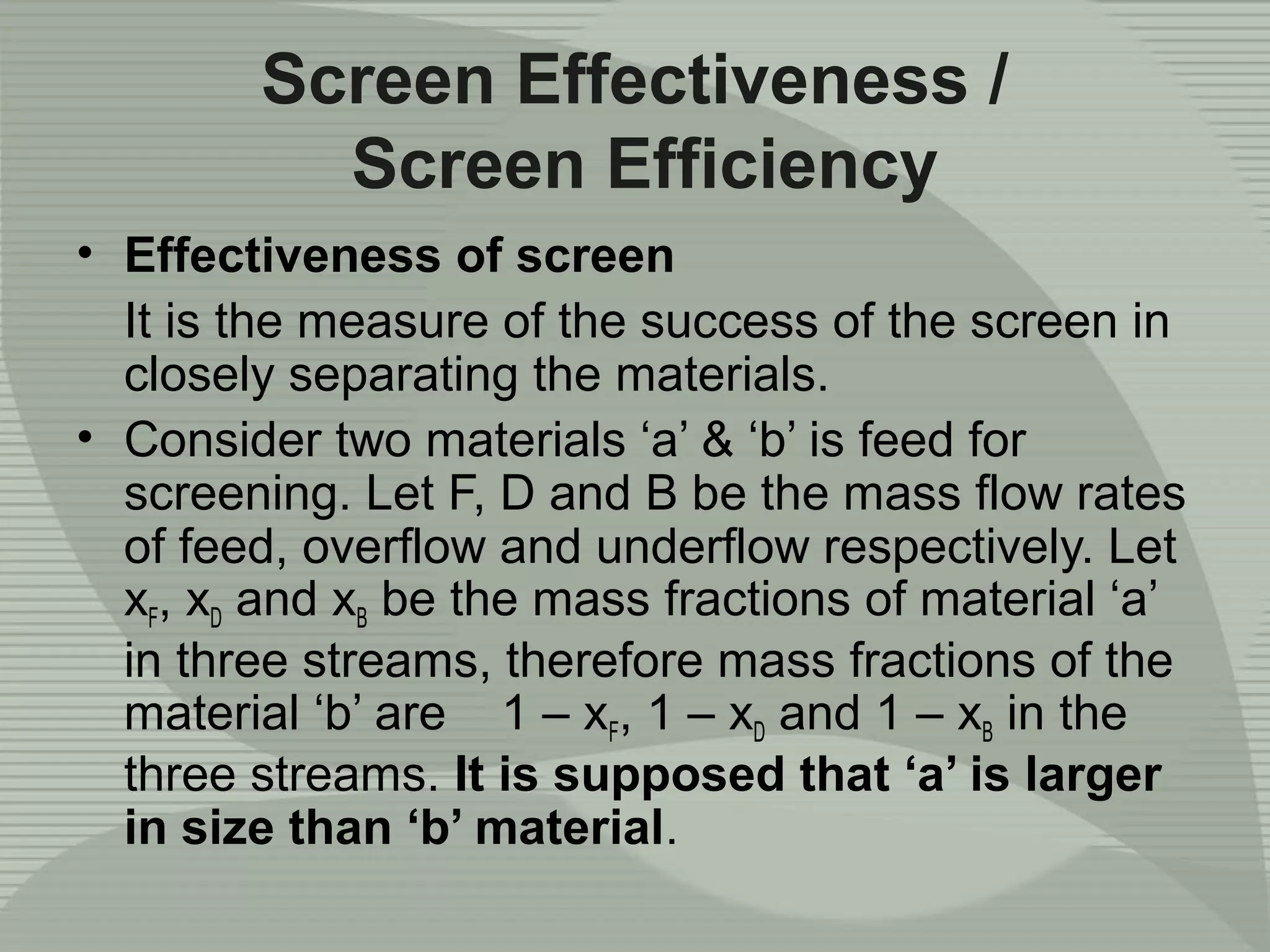 Separation, screening and classification | PPT