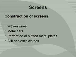 Separation, screening and classification | PPT