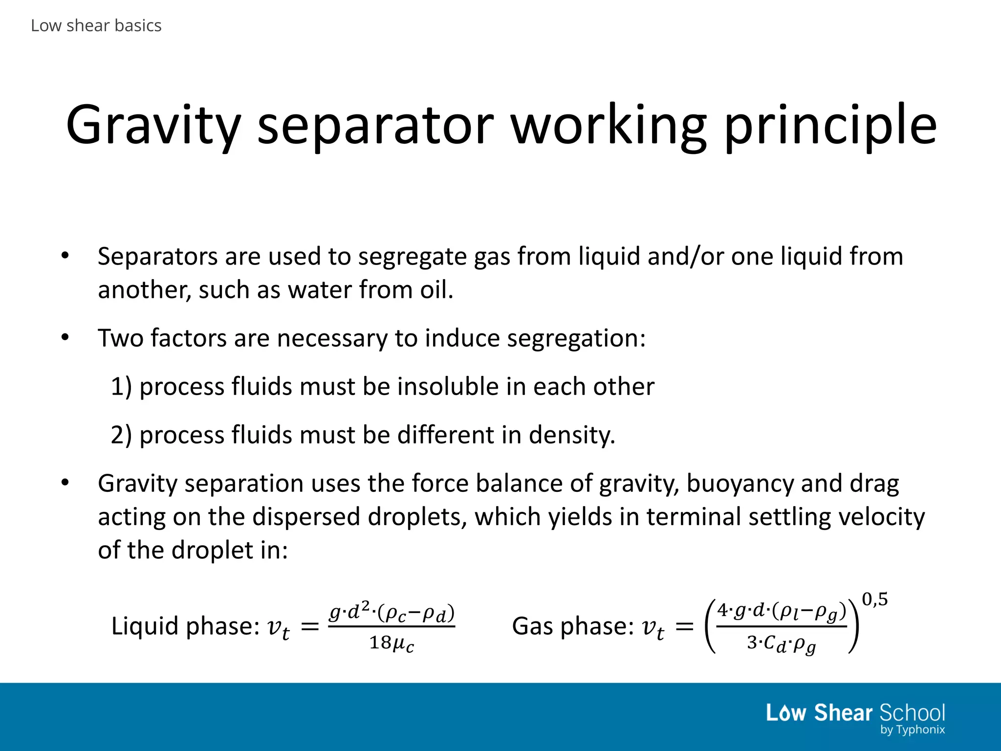 Separator sizing and droplet sizes low shear school - 2017 | PDF