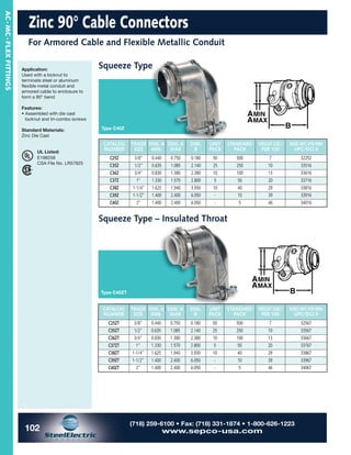 SEPCO Steel Electric Conduit & Cable Fittings - AC MC-FLEX Fittings | PDF