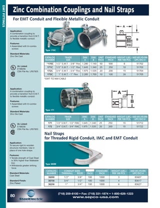 SEPCO Steel Electric Conduit & Cable Fittings - EMT Fititngs | PDF