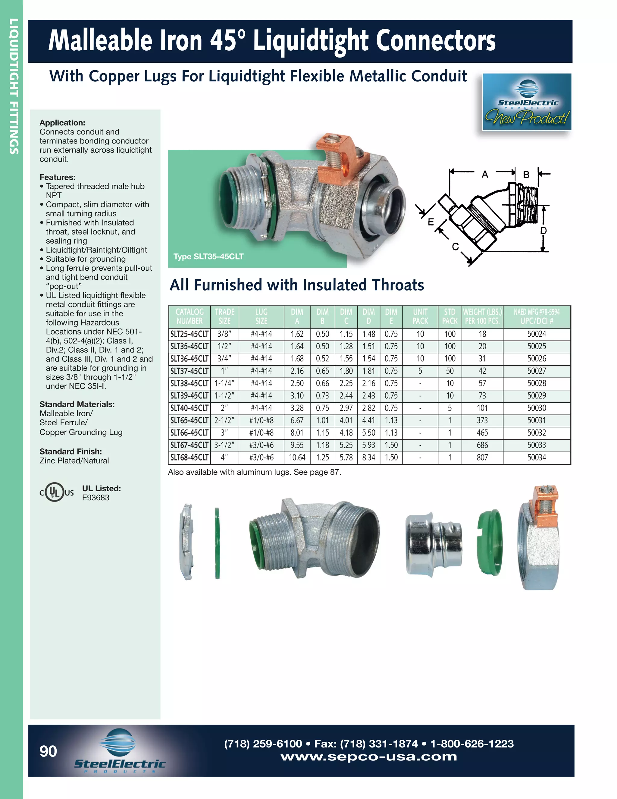SEPCO Steel Electric Conduit & Cable Fittings - Liquidtight Fittings | PDF