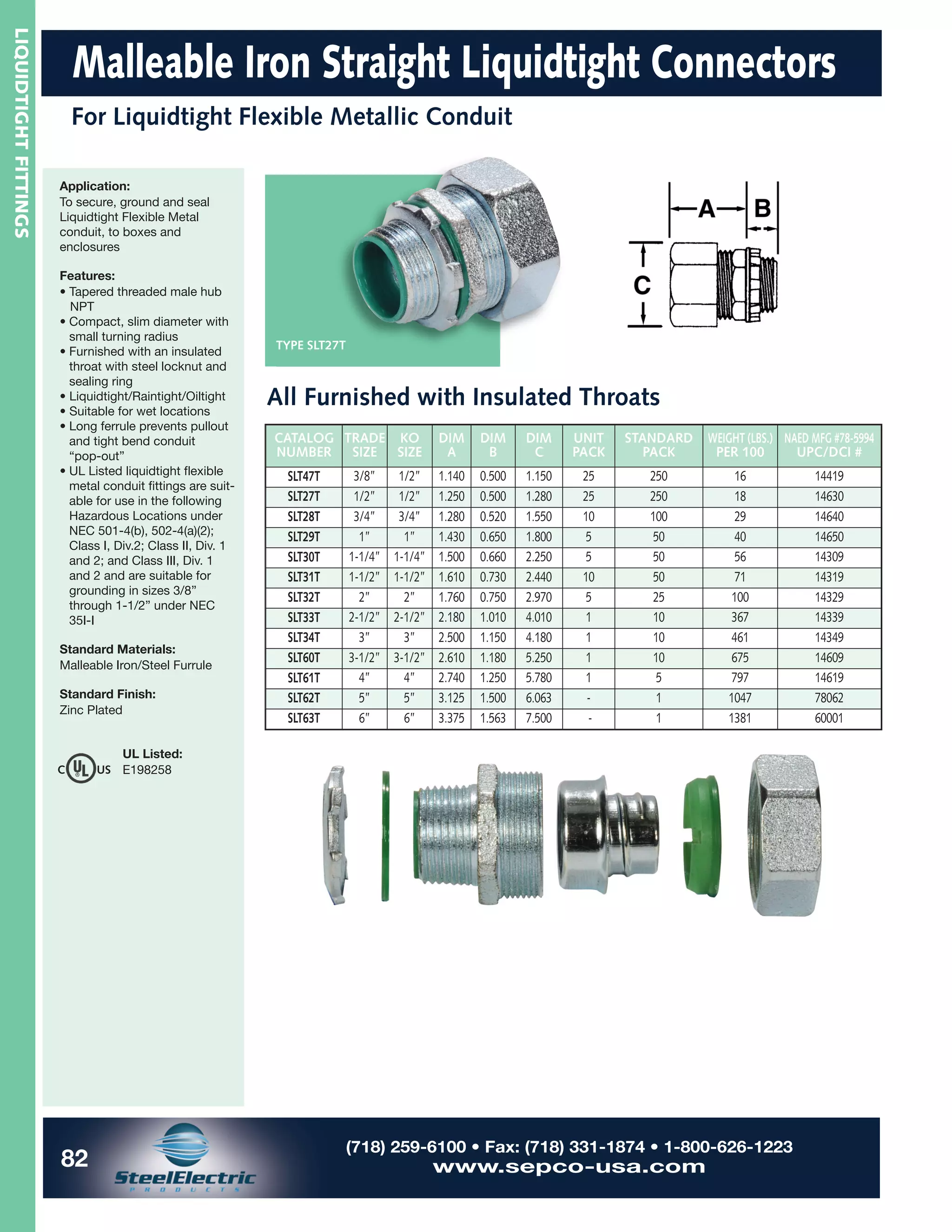 SEPCO Steel Electric Conduit & Cable Fittings - Liquidtight Fittings | PDF