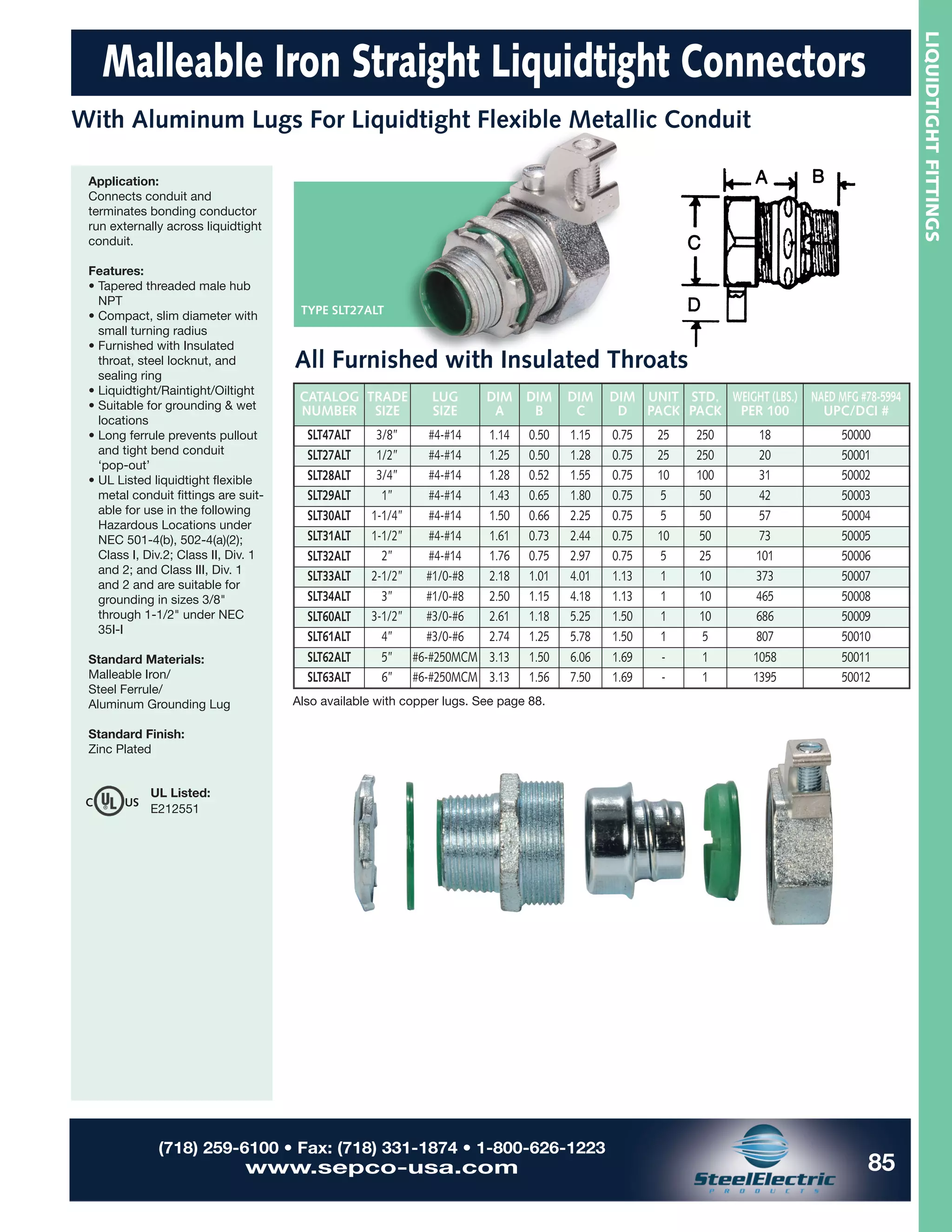 SEPCO Steel Electric Conduit & Cable Fittings - Liquidtight Fittings | PDF