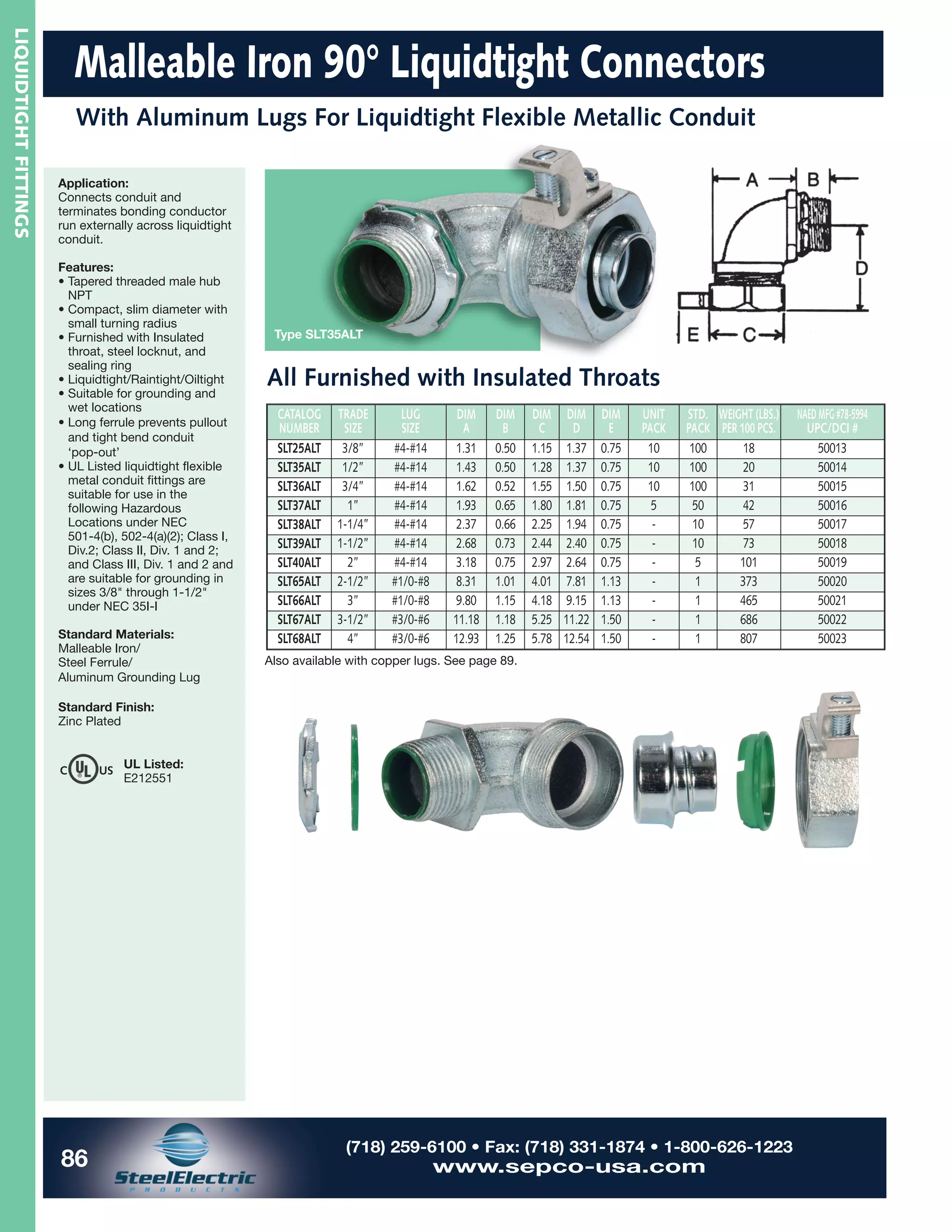 SEPCO Steel Electric Conduit & Cable Fittings - Liquidtight Fittings | PDF
