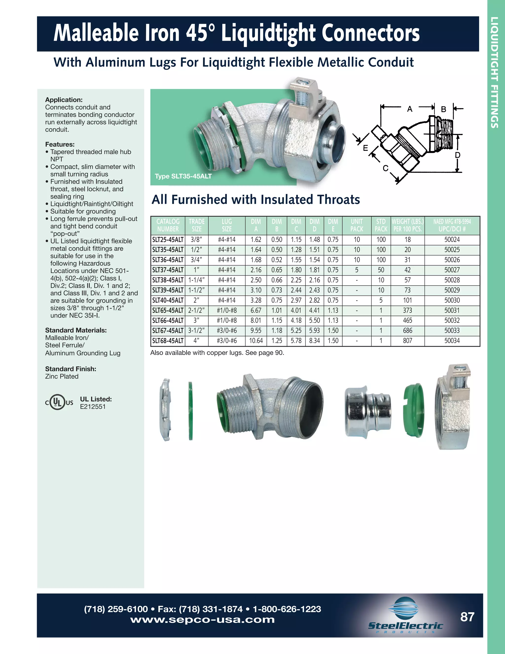 SEPCO Steel Electric Conduit & Cable Fittings - Liquidtight Fittings | PDF