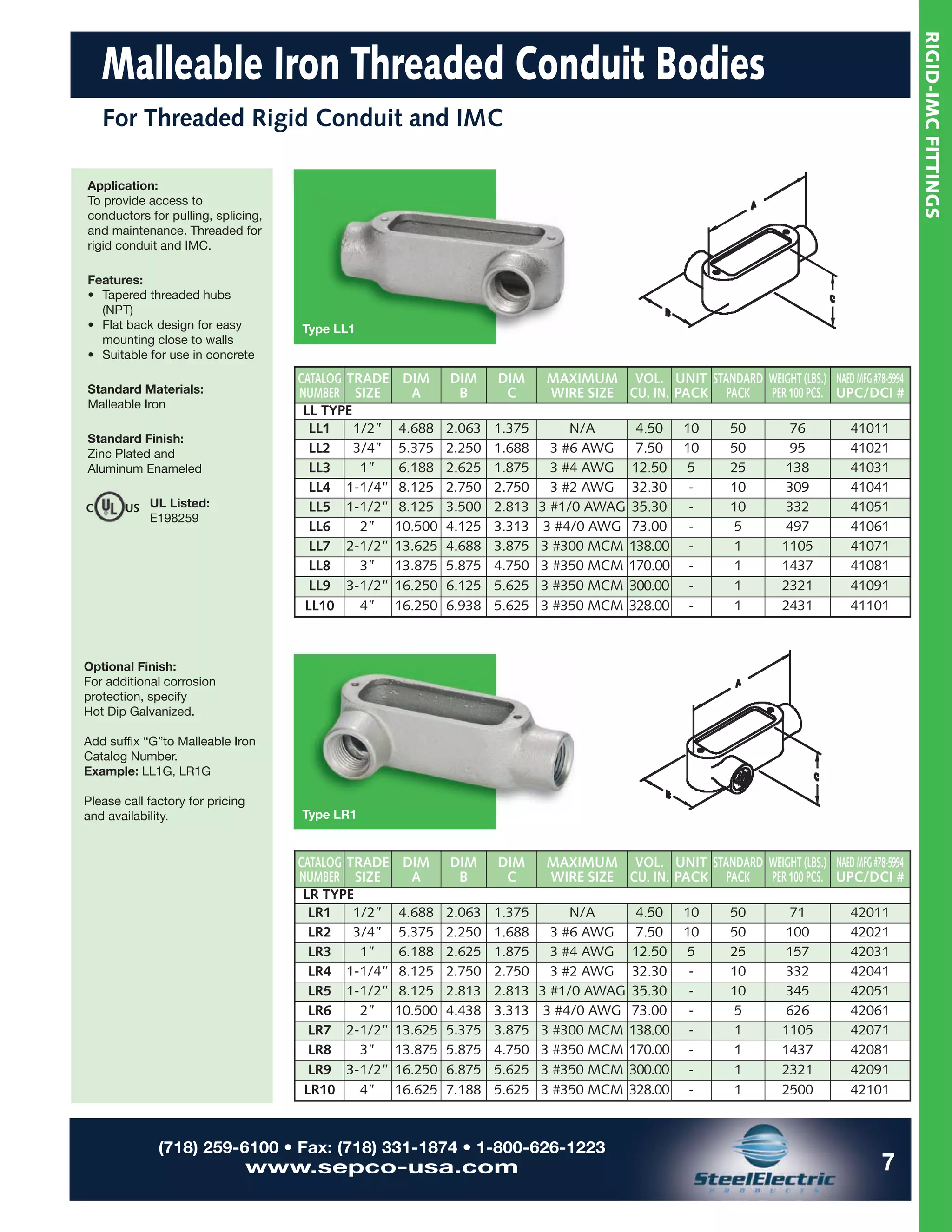 SEPCO Steel Electric Conduit & Cable Fittings - Rigid IMC Fittings | PDF