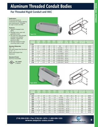 SEPCO Steel Electric Conduit & Cable Fittings - Rigid IMC Fittings | PDF