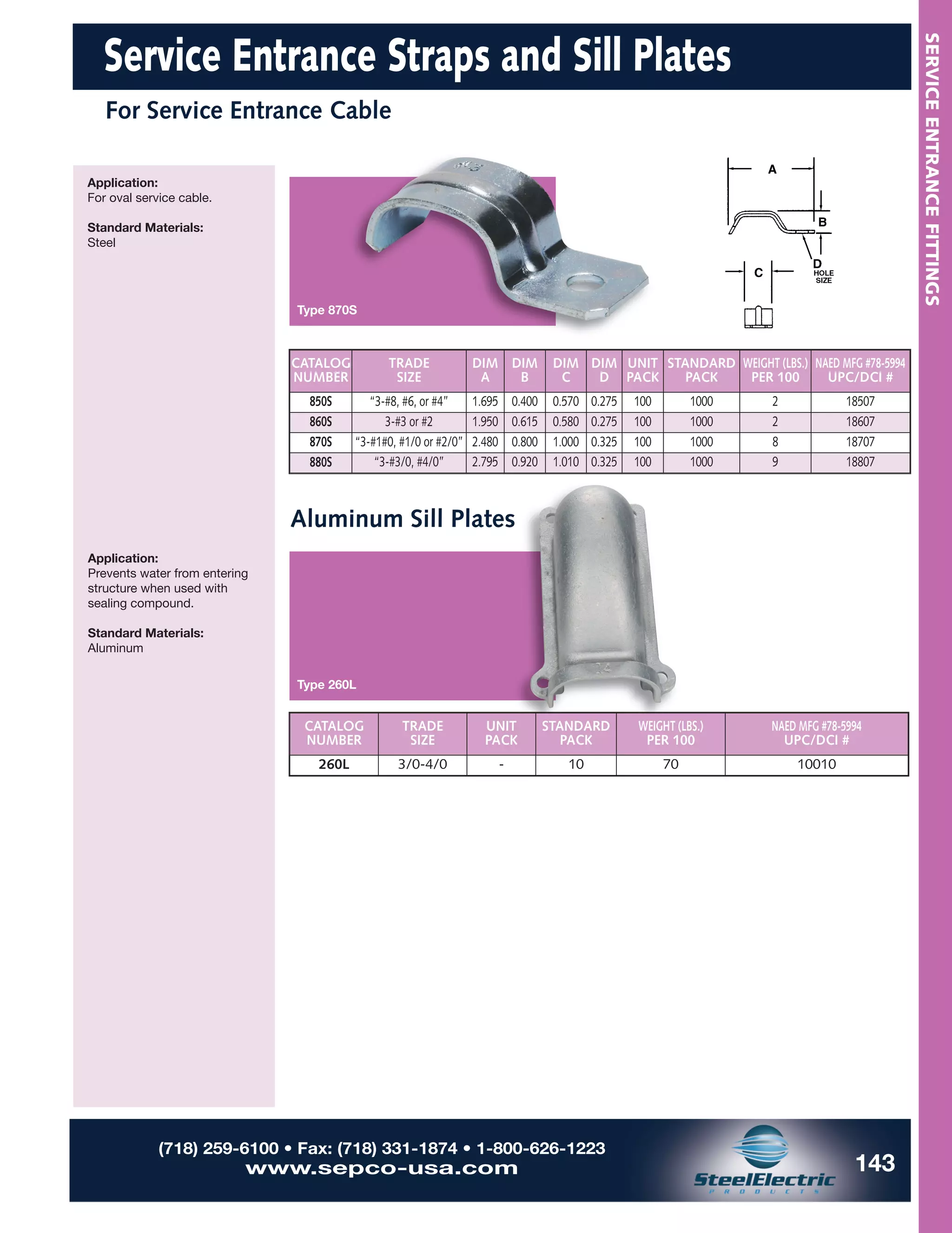 SEPCO Steel Electric Conduit & Cable Fittings - Service Entrance ...