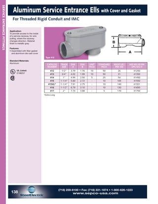 SEPCO Steel Electric Conduit & Cable Fittings - Service Entrance ...