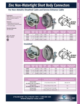 SEPCO Steel Electric Conduit & Cable Fittings - Service Entrance ...