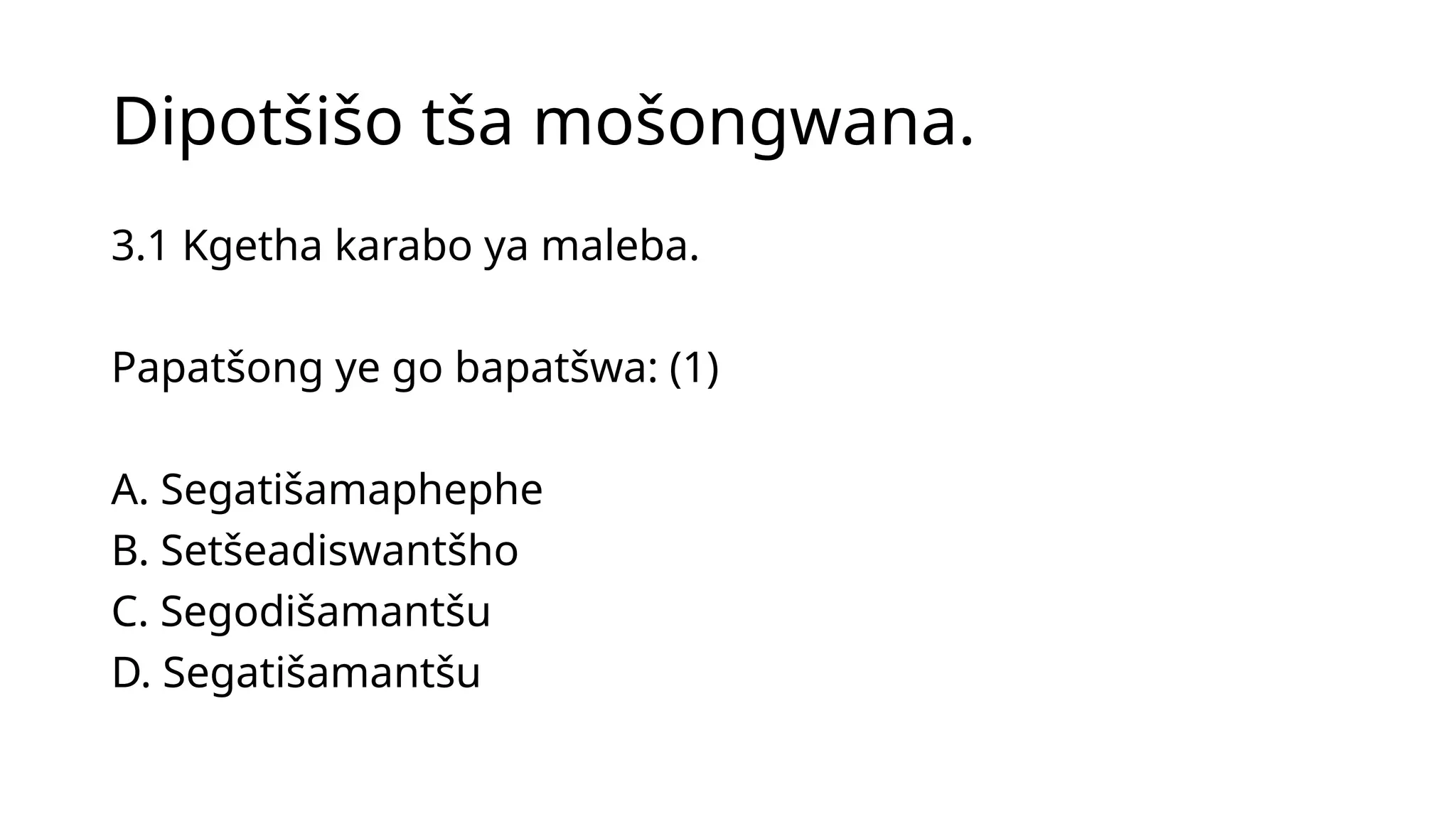 Sepedi presentation papatšo mphato wa lesome | PPTX