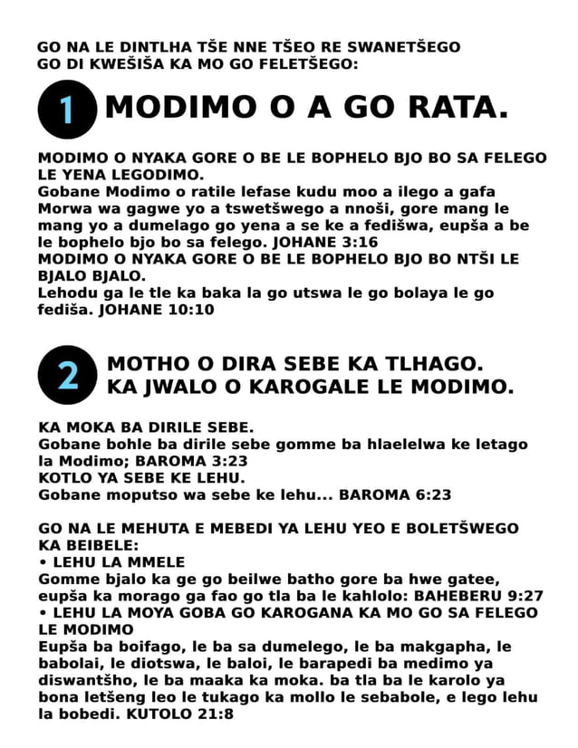 Sepedi Gospel Tract | PDF