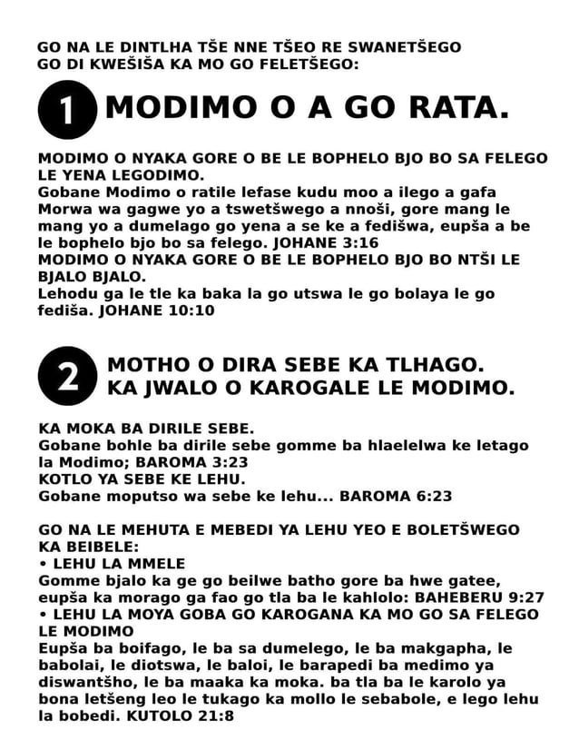 Sepedi Gospel Tract - A Memorial to Mary of Bethany