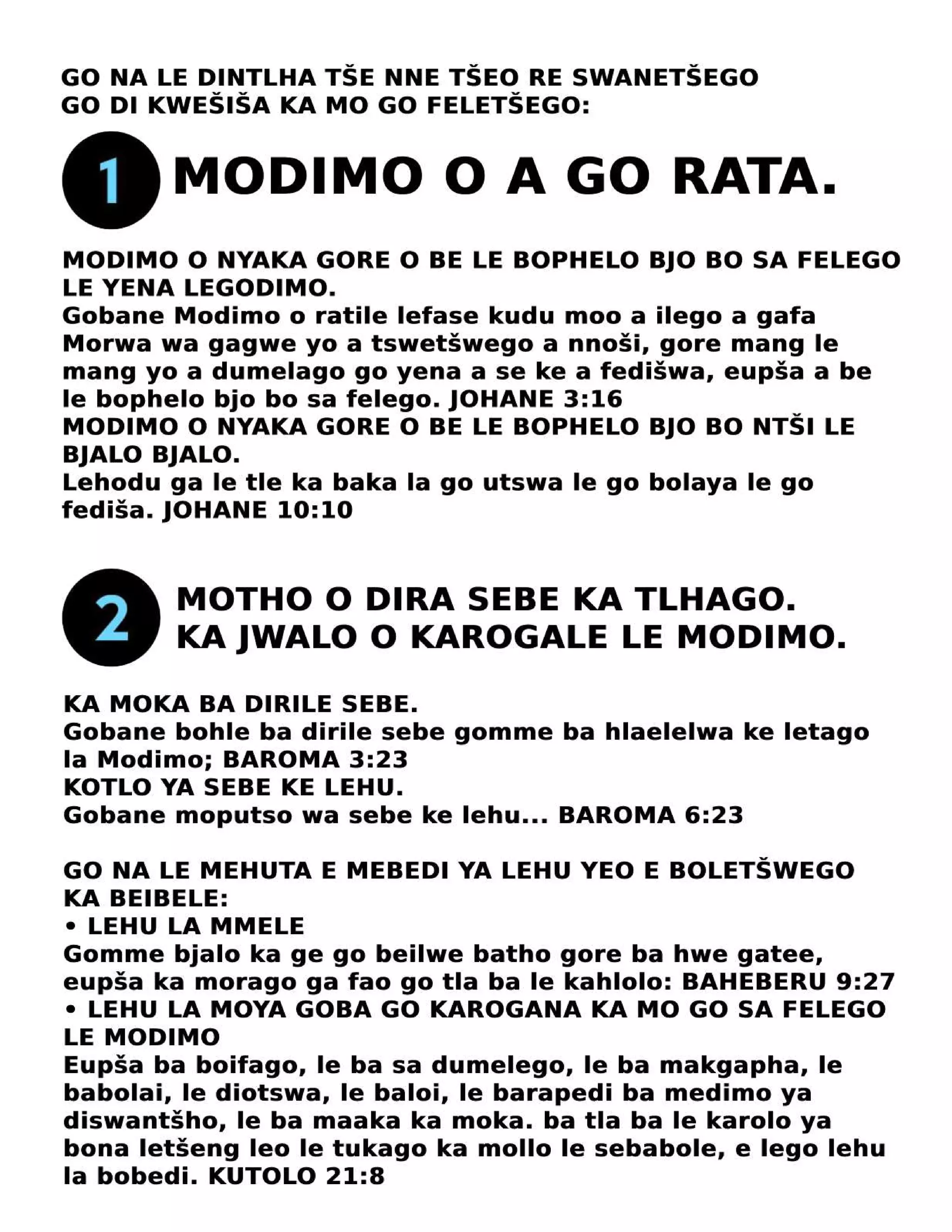 Sepedi Gospel Tract - You Can Be Sure of Heaven | PDF