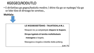 This is Sepedi HL P2 Notes for all Grade, From Grade 10 to matrix | PDF