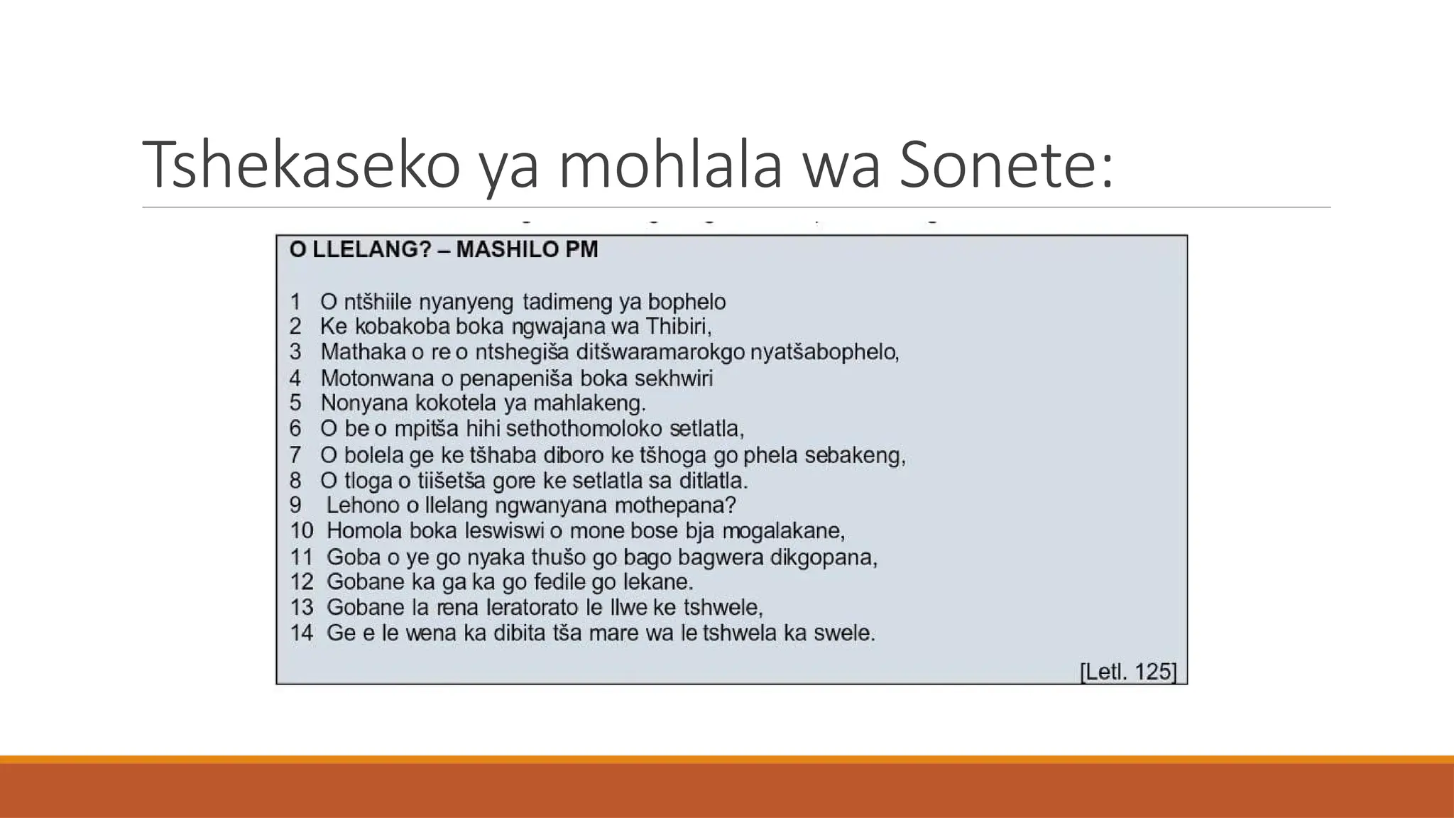 Sepedi HL LETLAKALA LA BOBEDI THETO (SONETE) .pptx