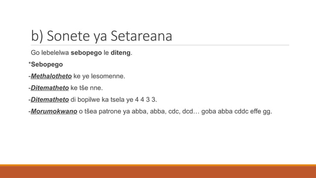 Sepedi HL LETLAKALA LA BOBEDI THETO (SONETE) .pptx