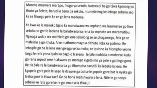 Sepedi leleme la gae | PPT