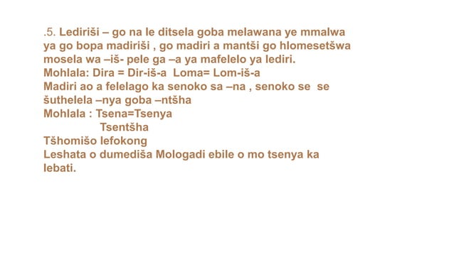 Sepedi Leleme La Gae (Northern Sesotho /Sesotho sa Leboa) | PPTX