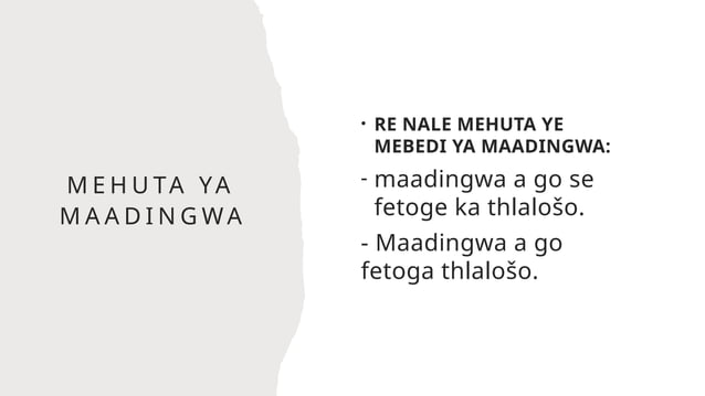 sepedi presentation 3A.pptx Tlhalošo ya maadingwa | PPTX