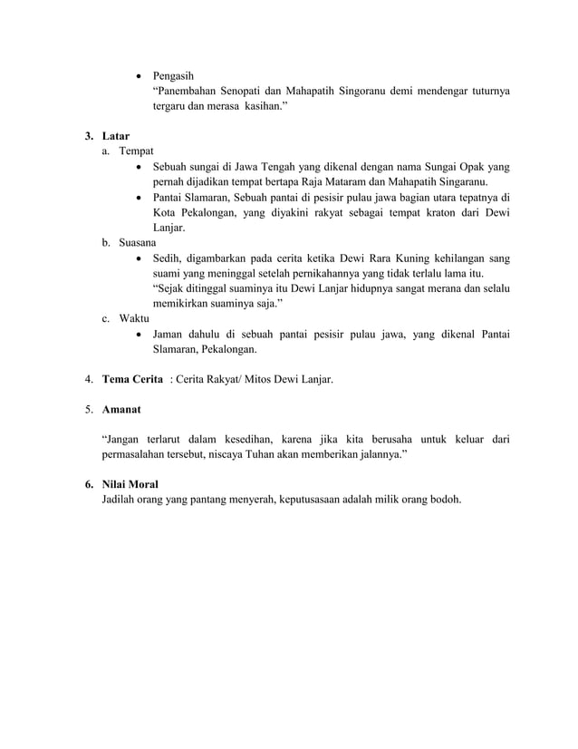 Sepenggal legenda dewi lanjar | PDF