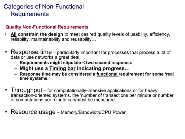 Design for non functional requirements
