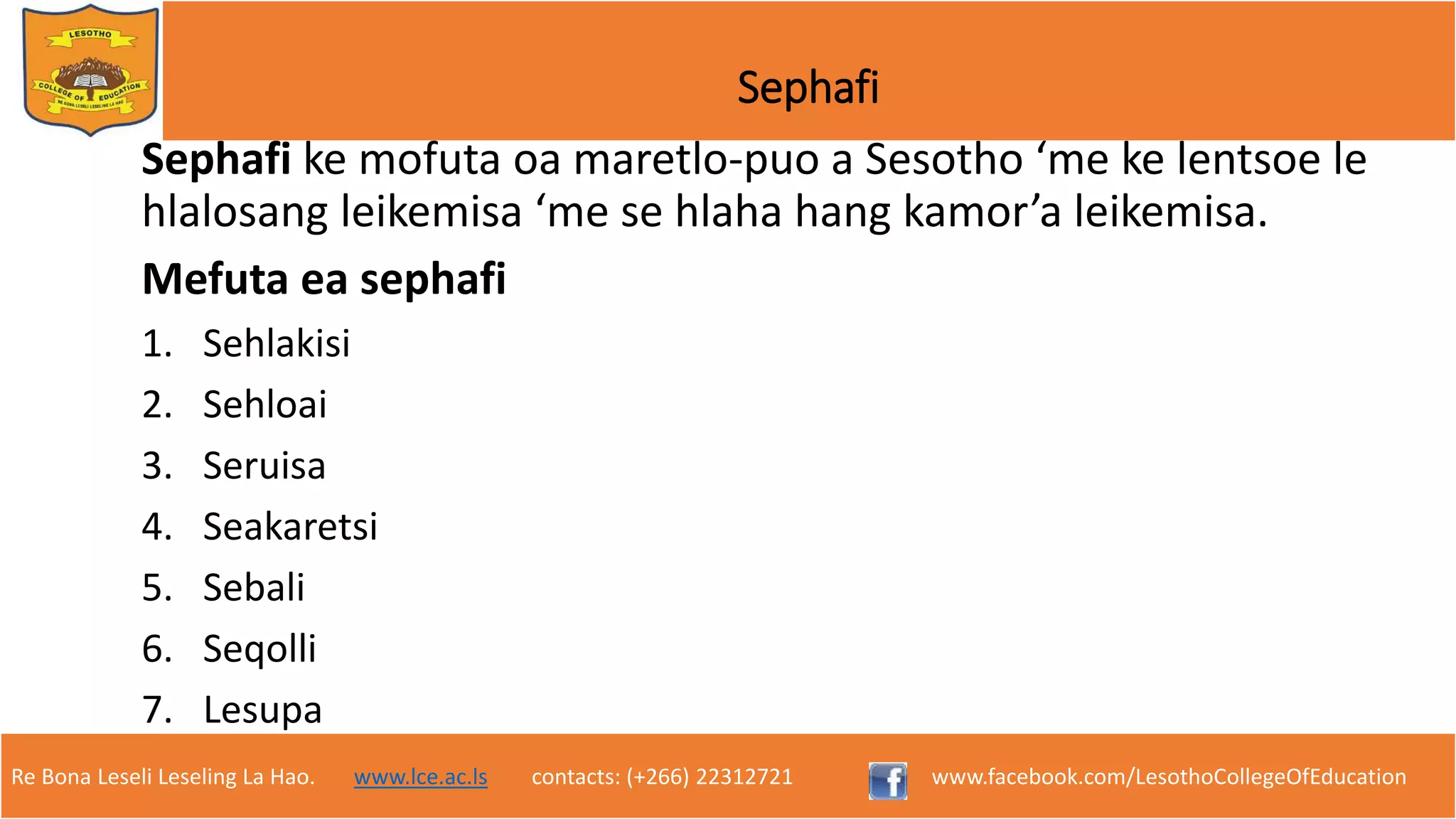Sephafi | PPTX