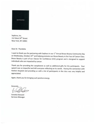 Sephora letter of gratitude | PDF