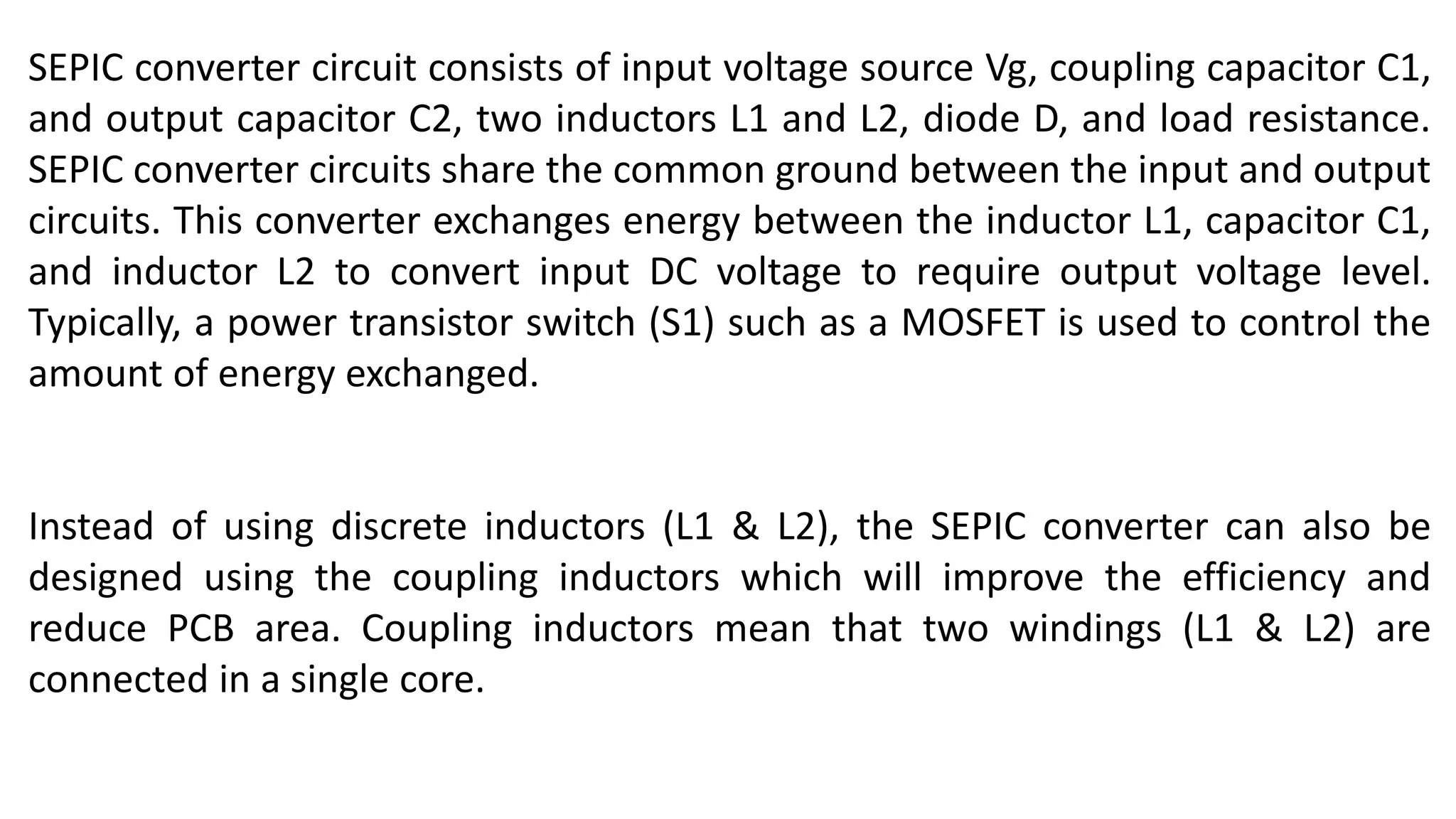Sepic converter DC to Dc non-isolation converter | PDF