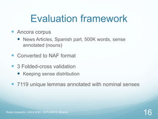 Topic modeling and WSD on the Ancora corpus | PPT