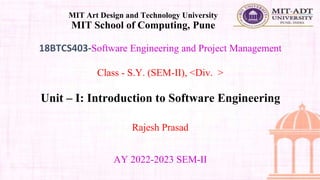software engineering and project management unit 1 | PPT