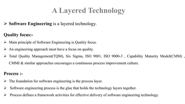 Software Engineering Layered Technology Software Process Framework | PPTX