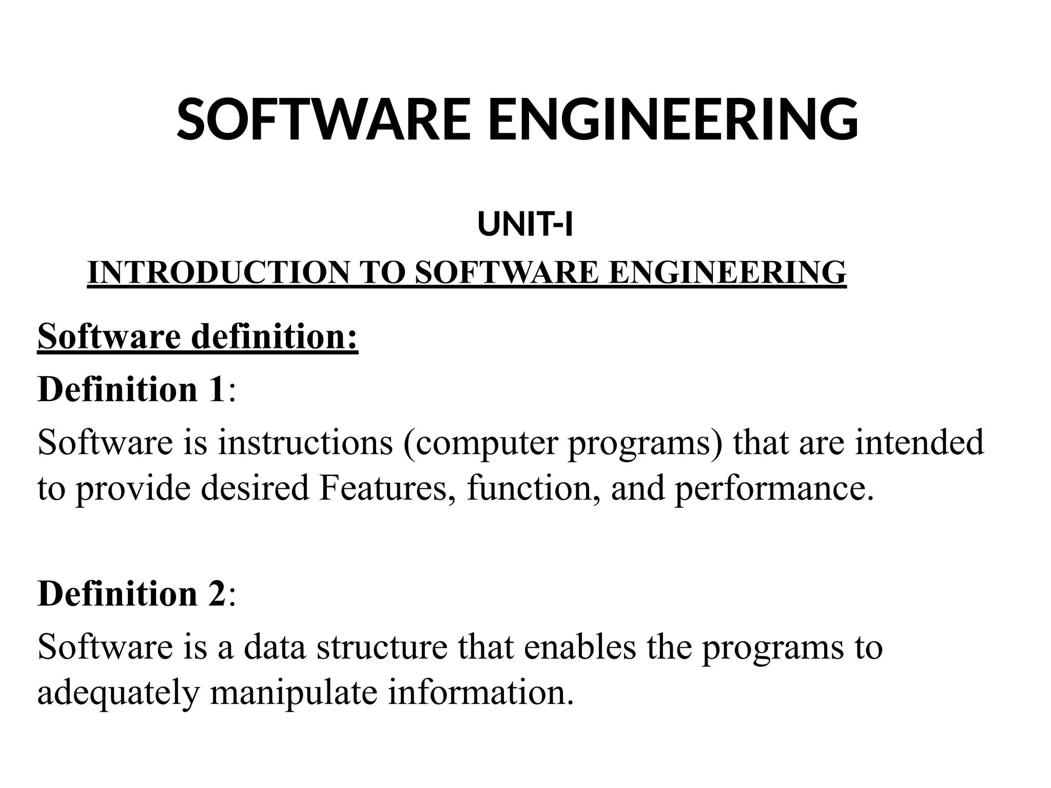 SE PPT.pptx Software Engineering Unit 1 PPT | PPT