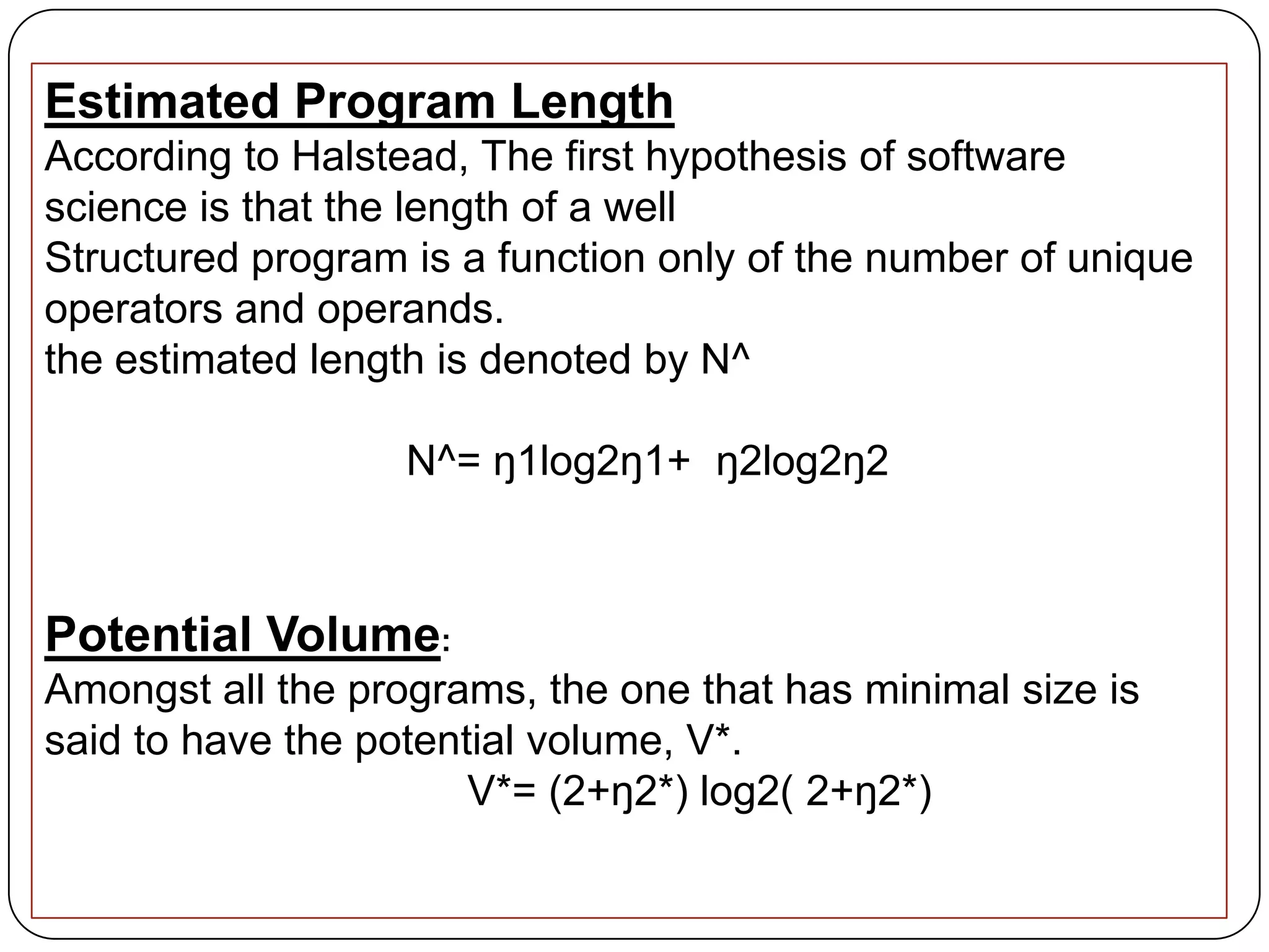 Halstead Software Science Measures Ppt